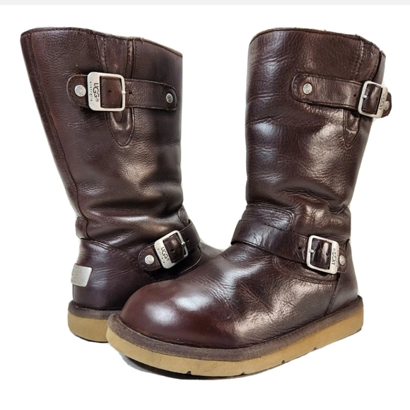 UGG | Shoes | Ugg Kensington Genuine Sheepskin Moto Boots Sz 7 ...